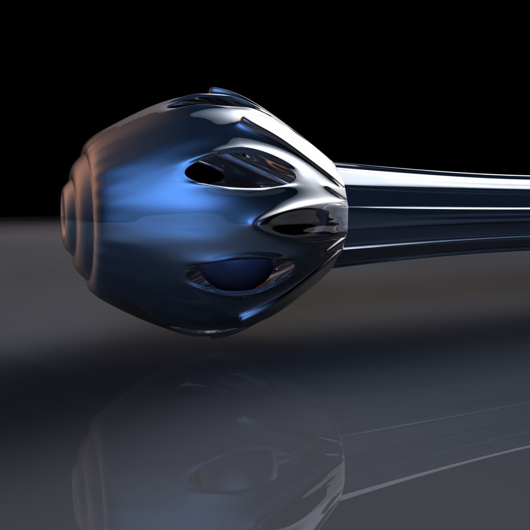 free metal baby rattle 3d model