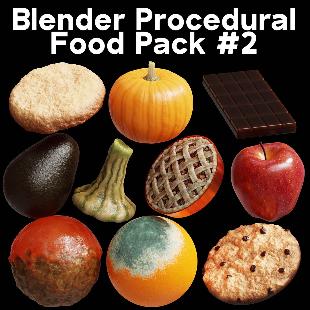3D Blender Procedural Food Pack 2 - TurboSquid 2065007