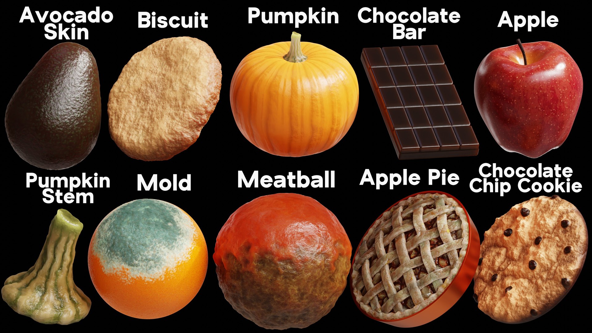 3D Blender Procedural Food Pack 2 - TurboSquid 2065007