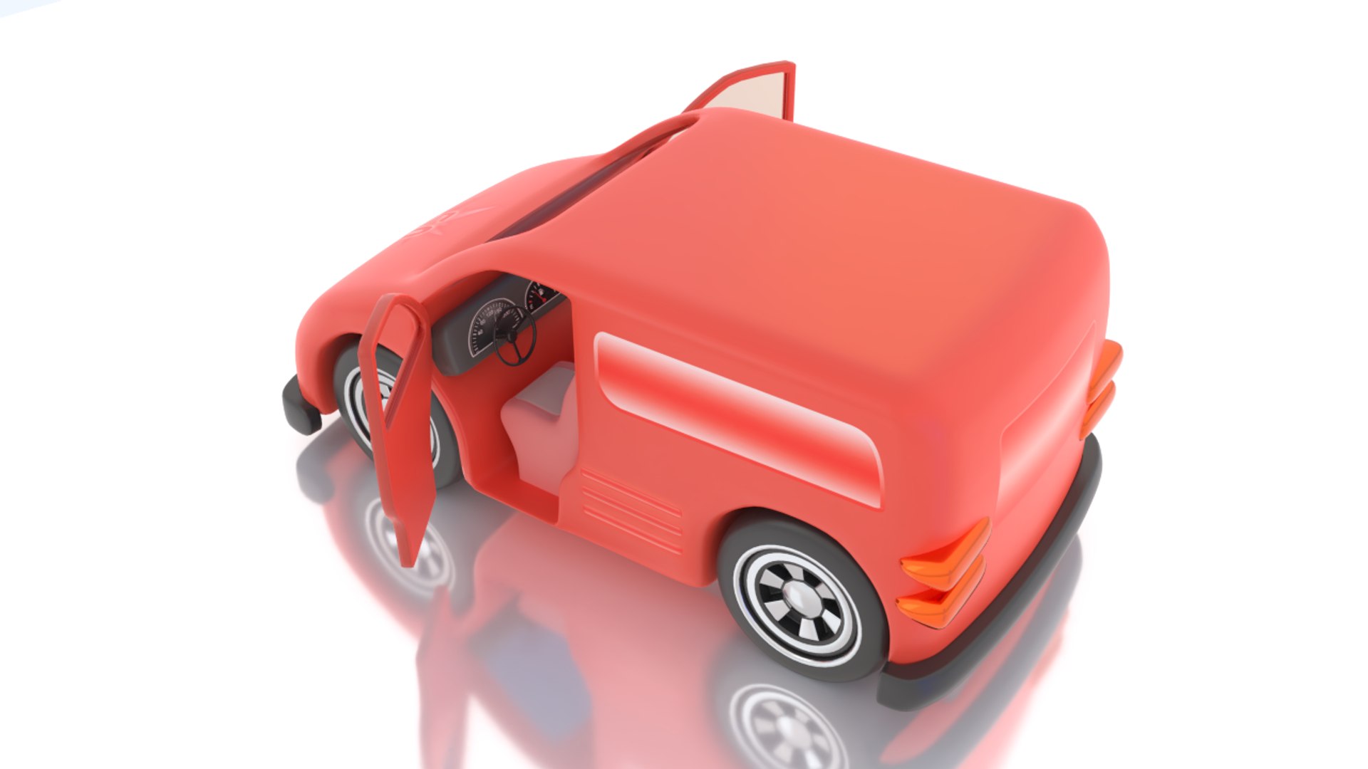 3D Cartoon Toy Van Model - TurboSquid 1523031