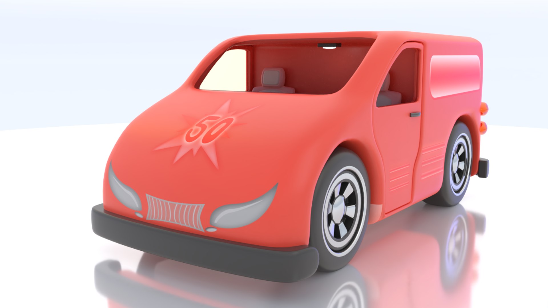 3D Cartoon Toy Van Model - TurboSquid 1523031