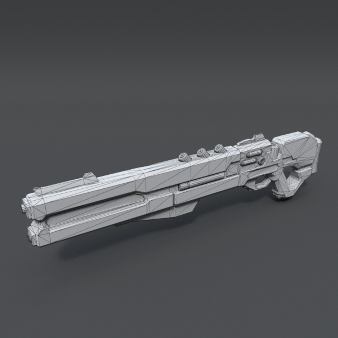 3d rifle pbr details model