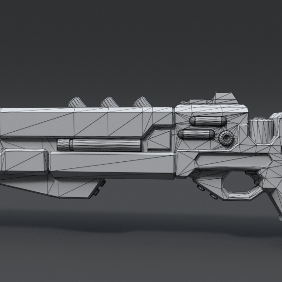 3d rifle pbr details model