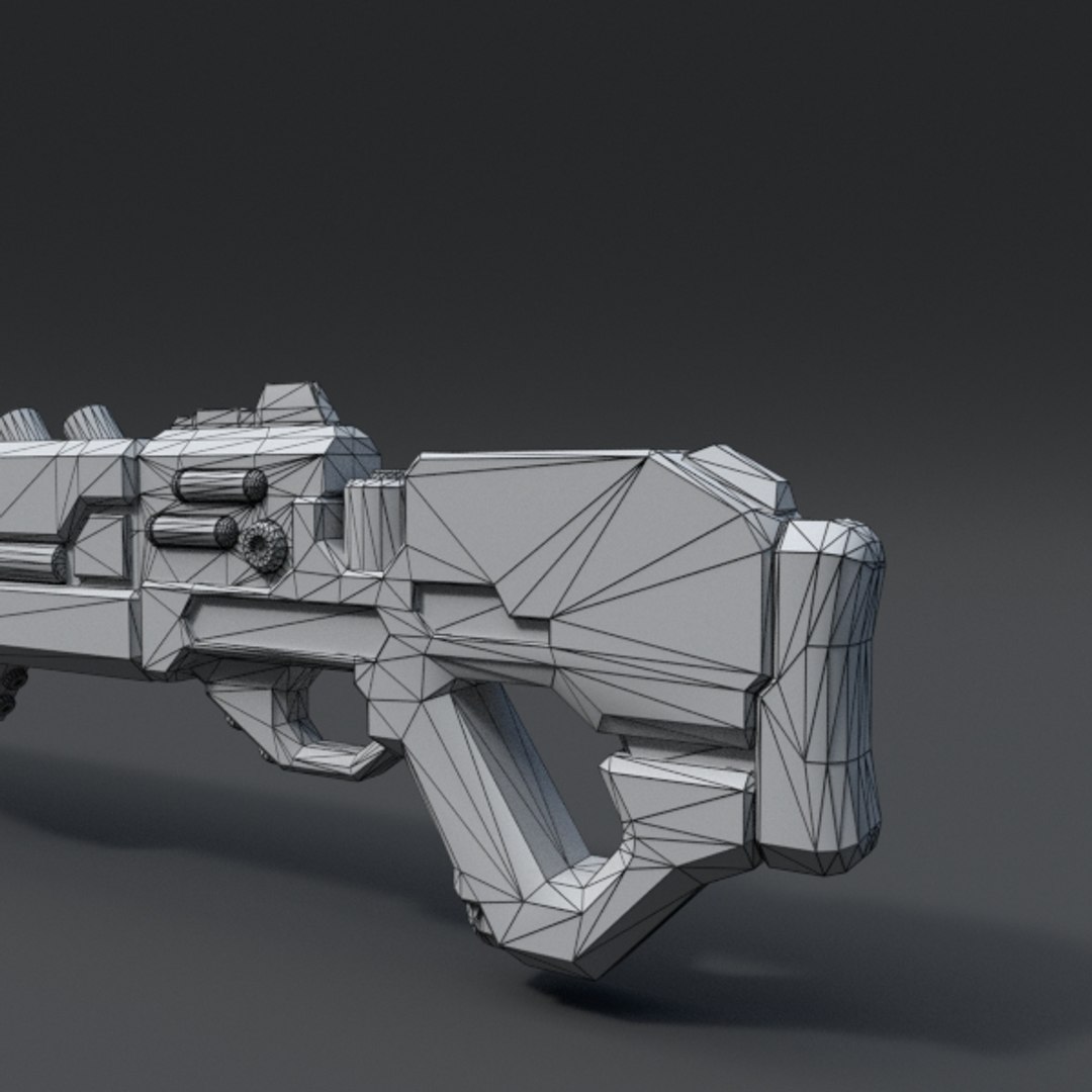 3d rifle pbr details model
