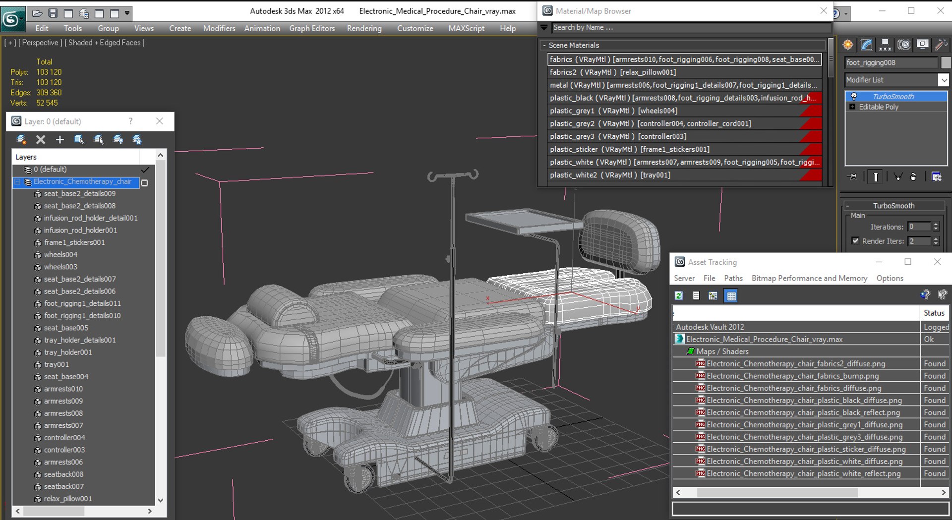 Electronic Medical Procedure Chair 3D Model - TurboSquid 1395880