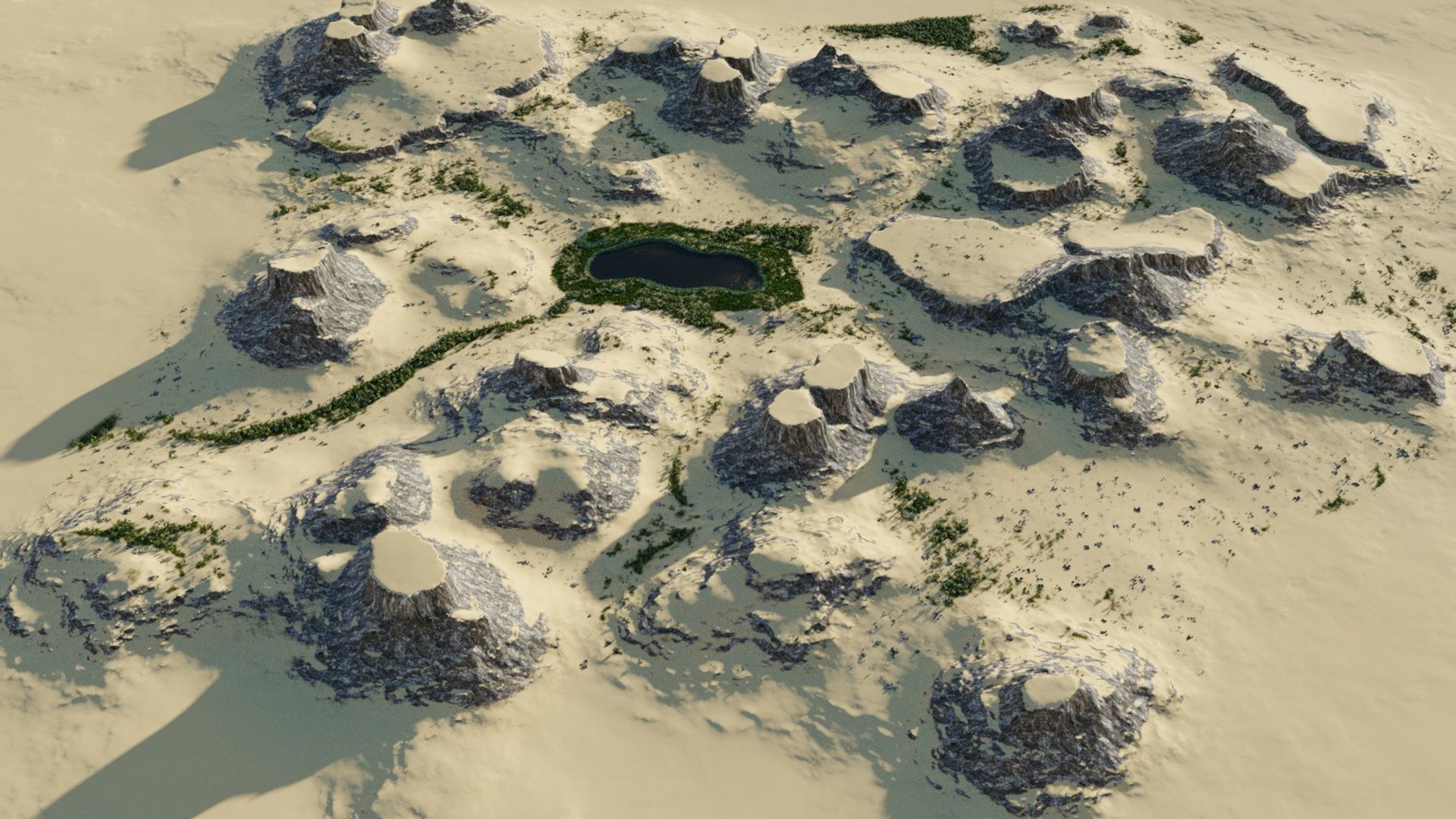 3D Oasis Desert Sand Model - TurboSquid 1574422