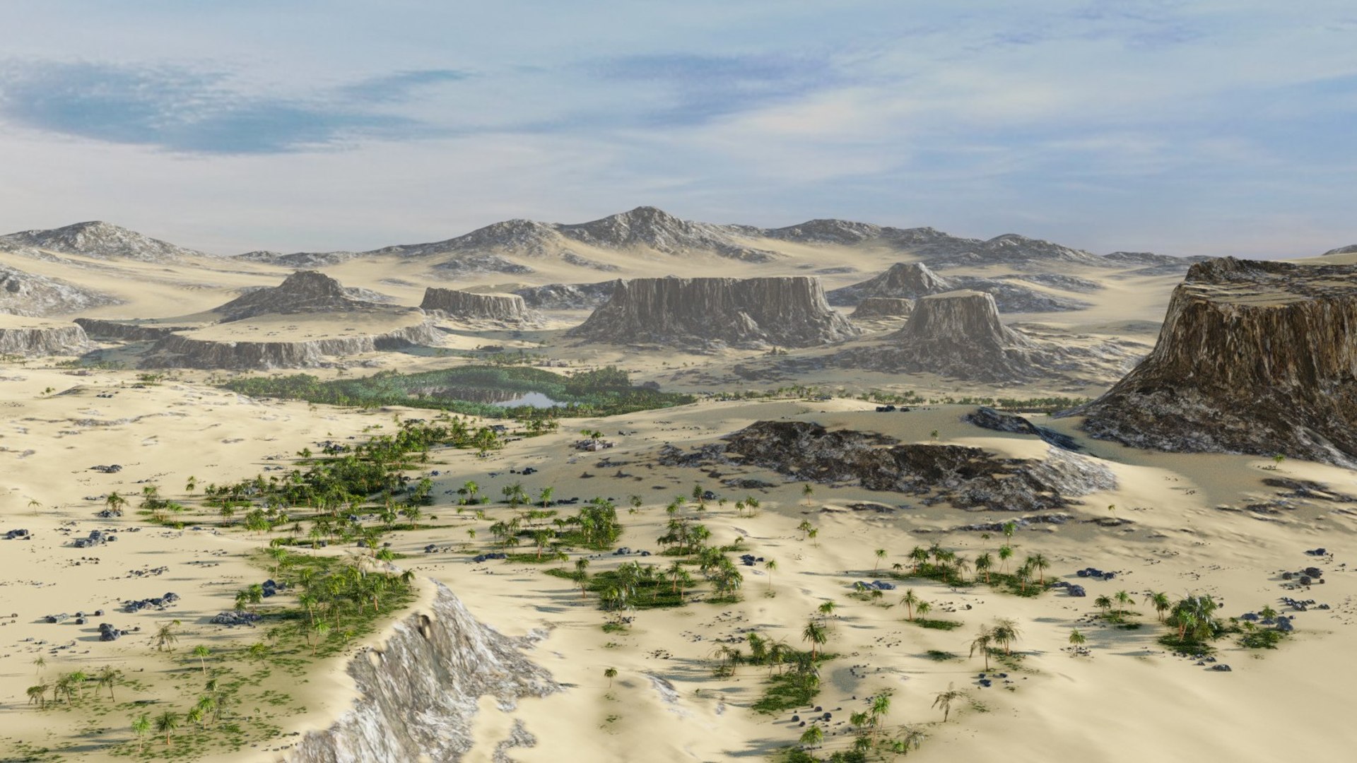 3D Oasis Desert Sand Model - TurboSquid 1574422