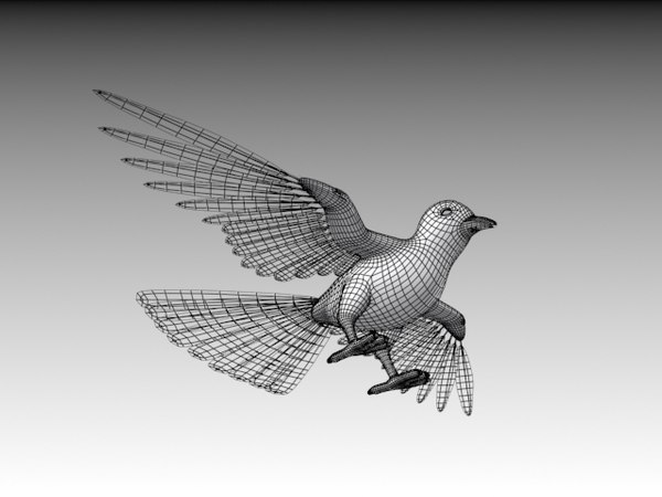 3d white eared bulbul rigged bird model