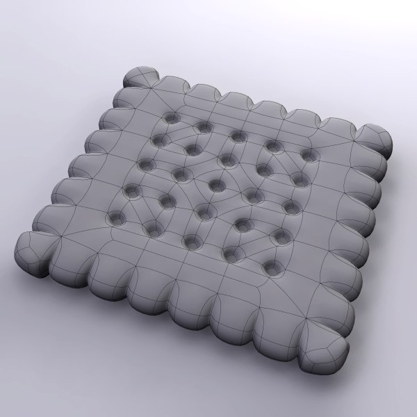 3d biscuit cookie food model