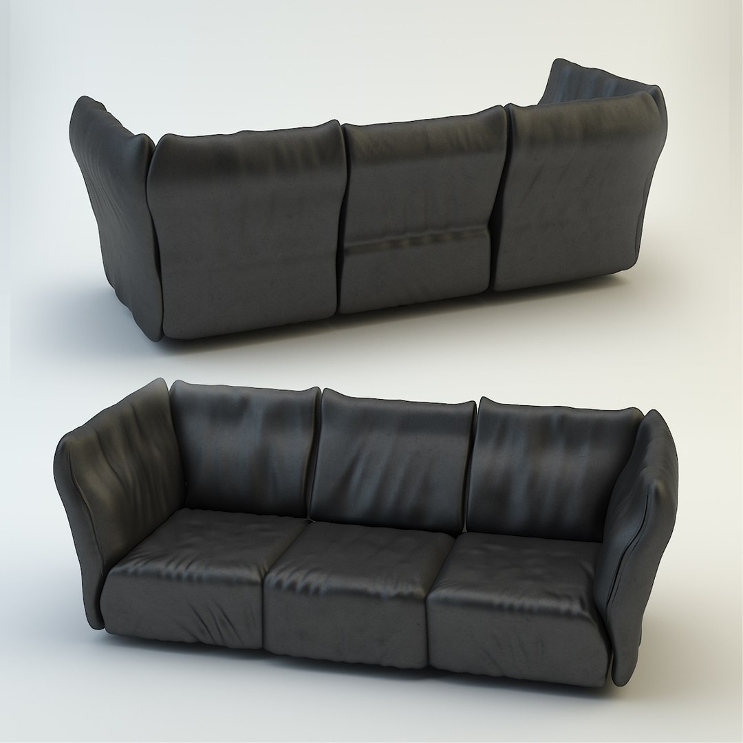 Leather Sofa Edra 3d Model