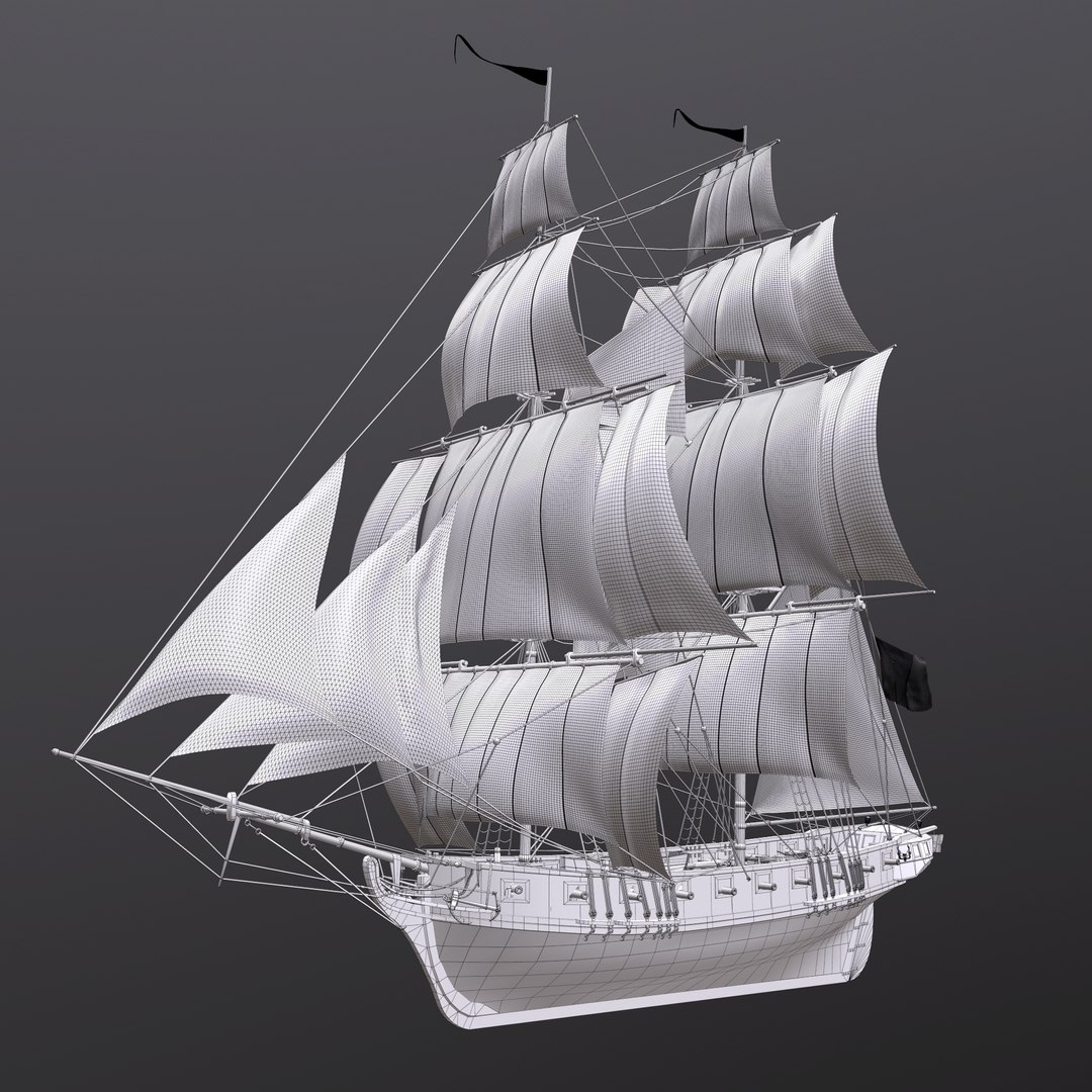 3D Ship Boat Brig Model - TurboSquid 1311117