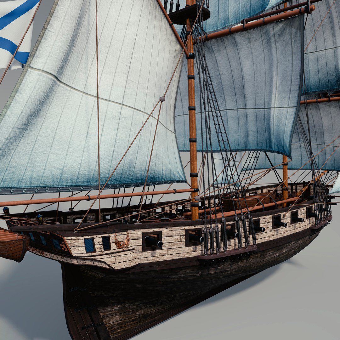 3D Ship Boat Brig Model - TurboSquid 1311117