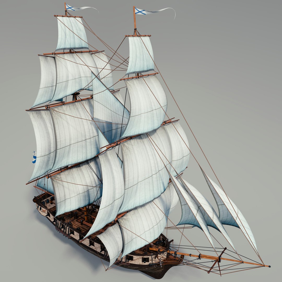 3D Ship Boat Brig Model - TurboSquid 1311117