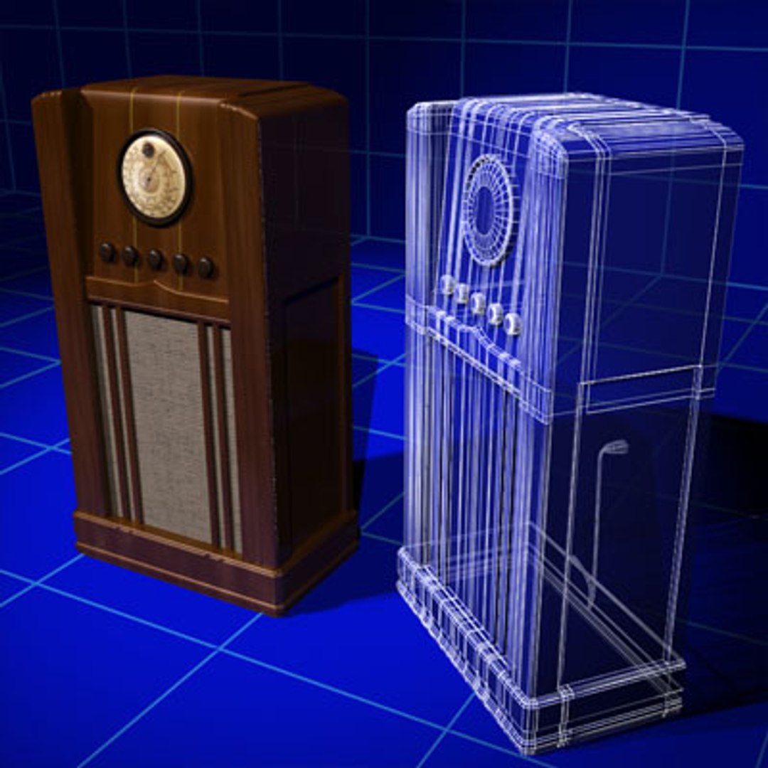 3d Vintage Radio Mulitband Console