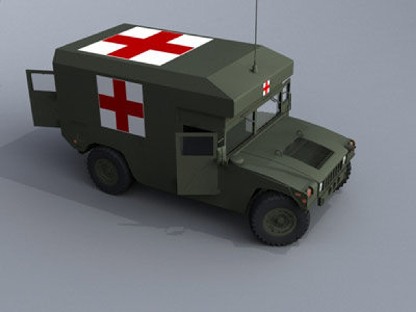 military ambulance hummer 3d model