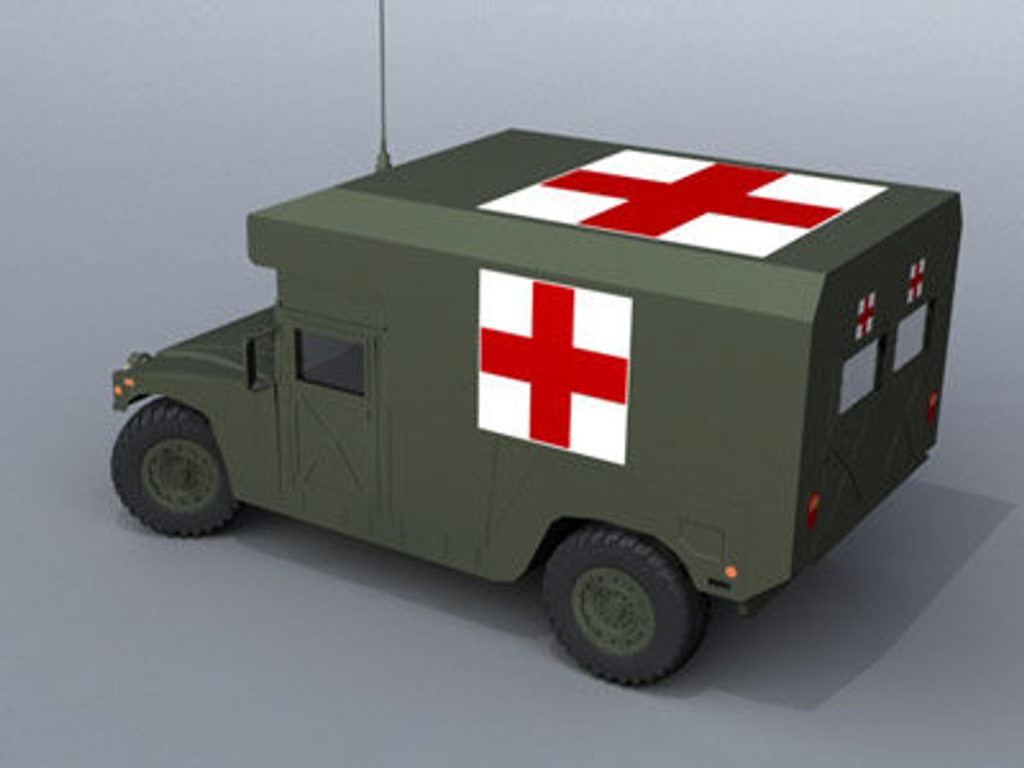 military ambulance hummer 3d model