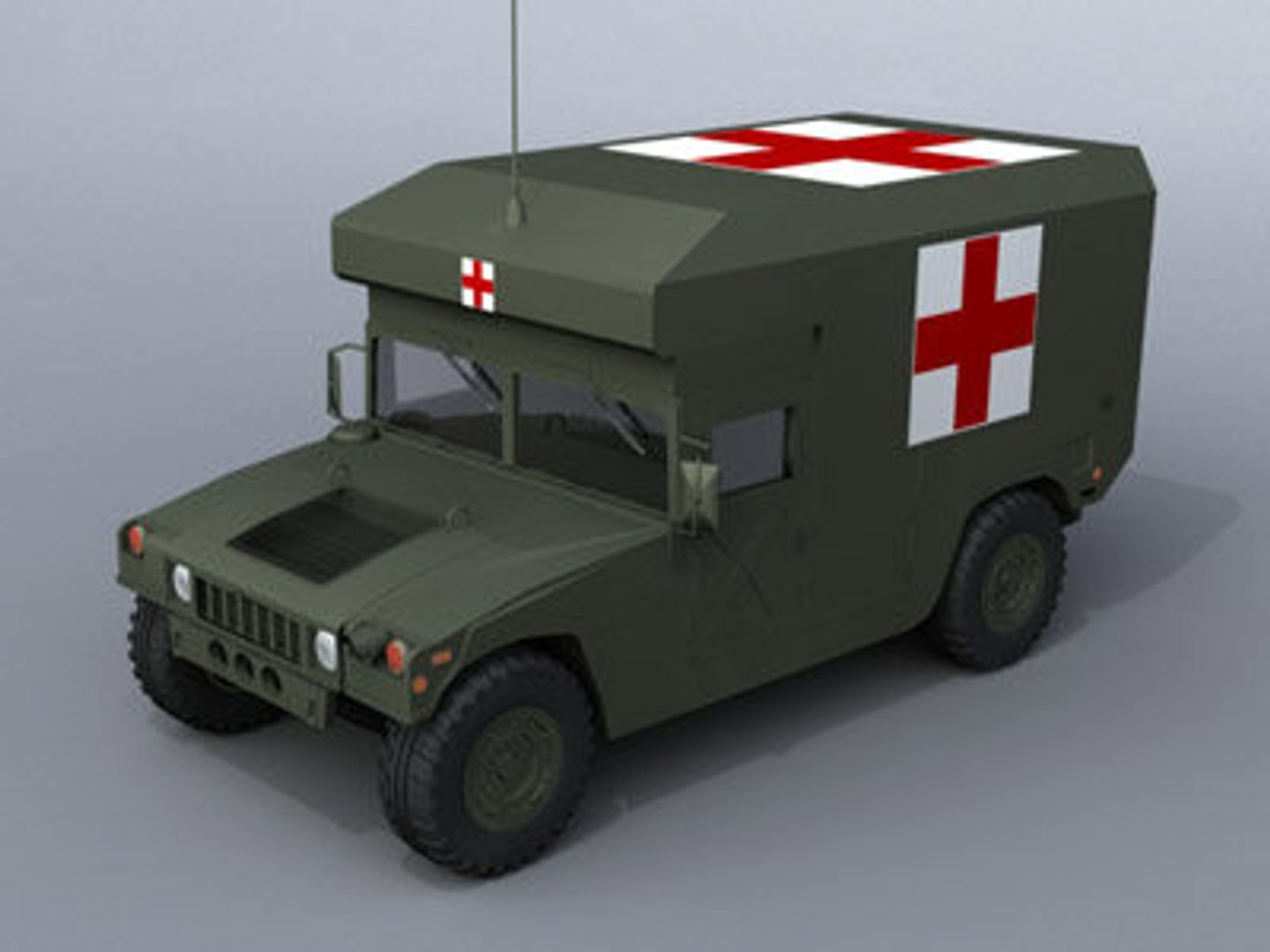 military ambulance hummer 3d model
