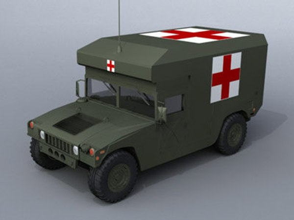 military ambulance hummer 3d model