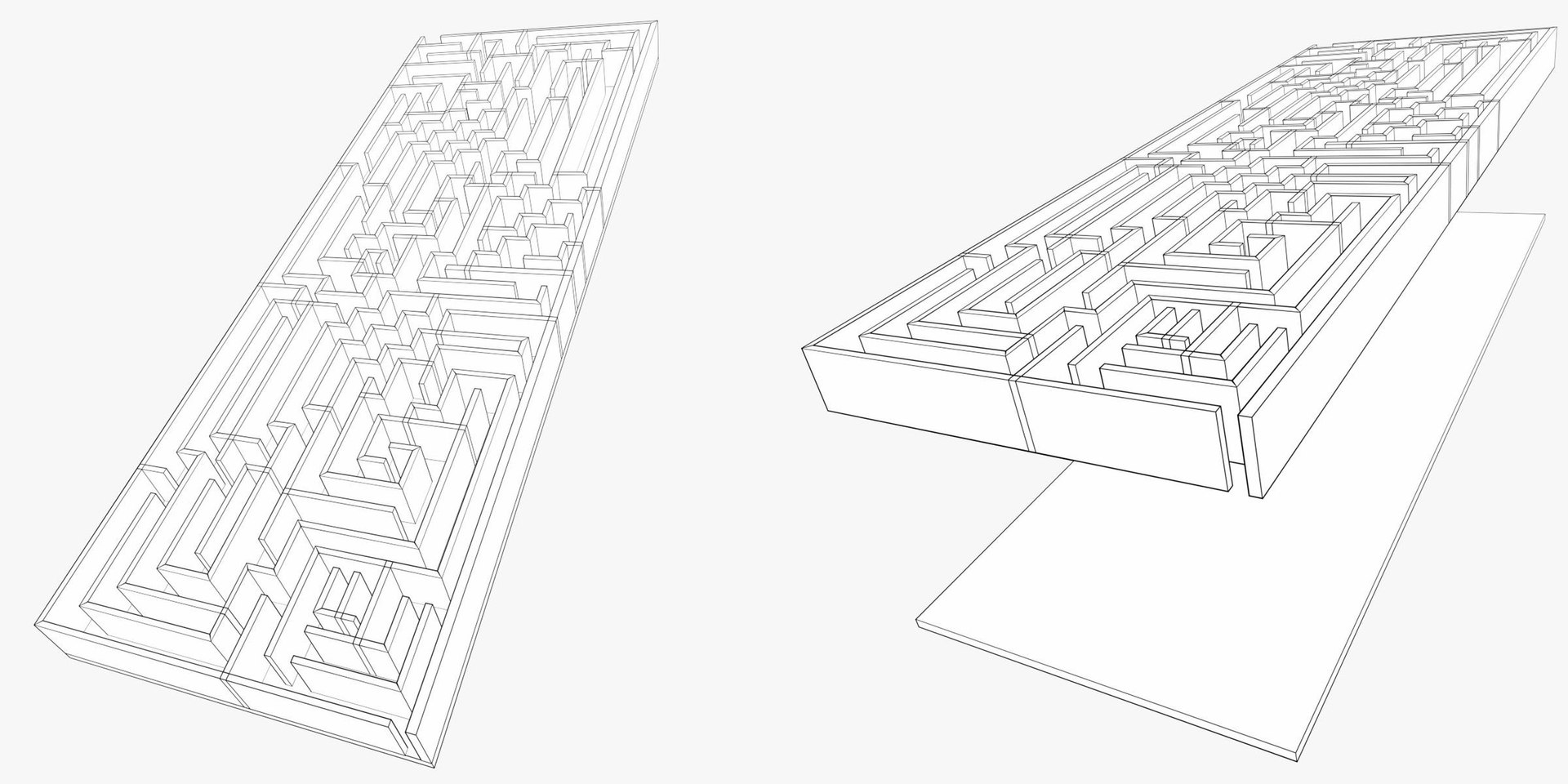3D Model Rectangular Labyrinth 1 - TurboSquid 2047806