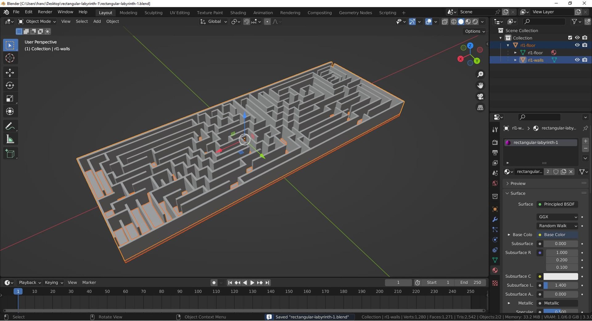 3D Model Rectangular Labyrinth 1 - TurboSquid 2047806