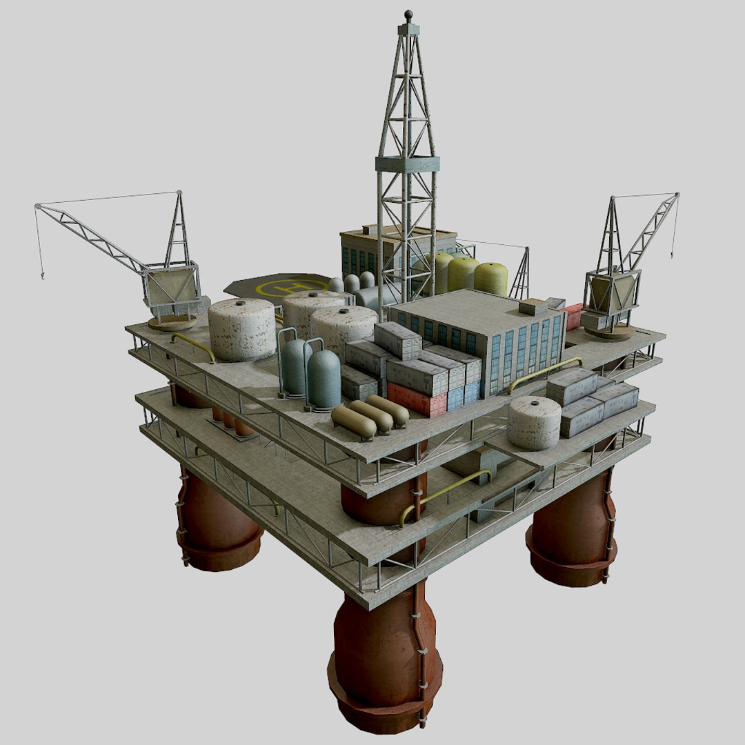oil platform 3d model