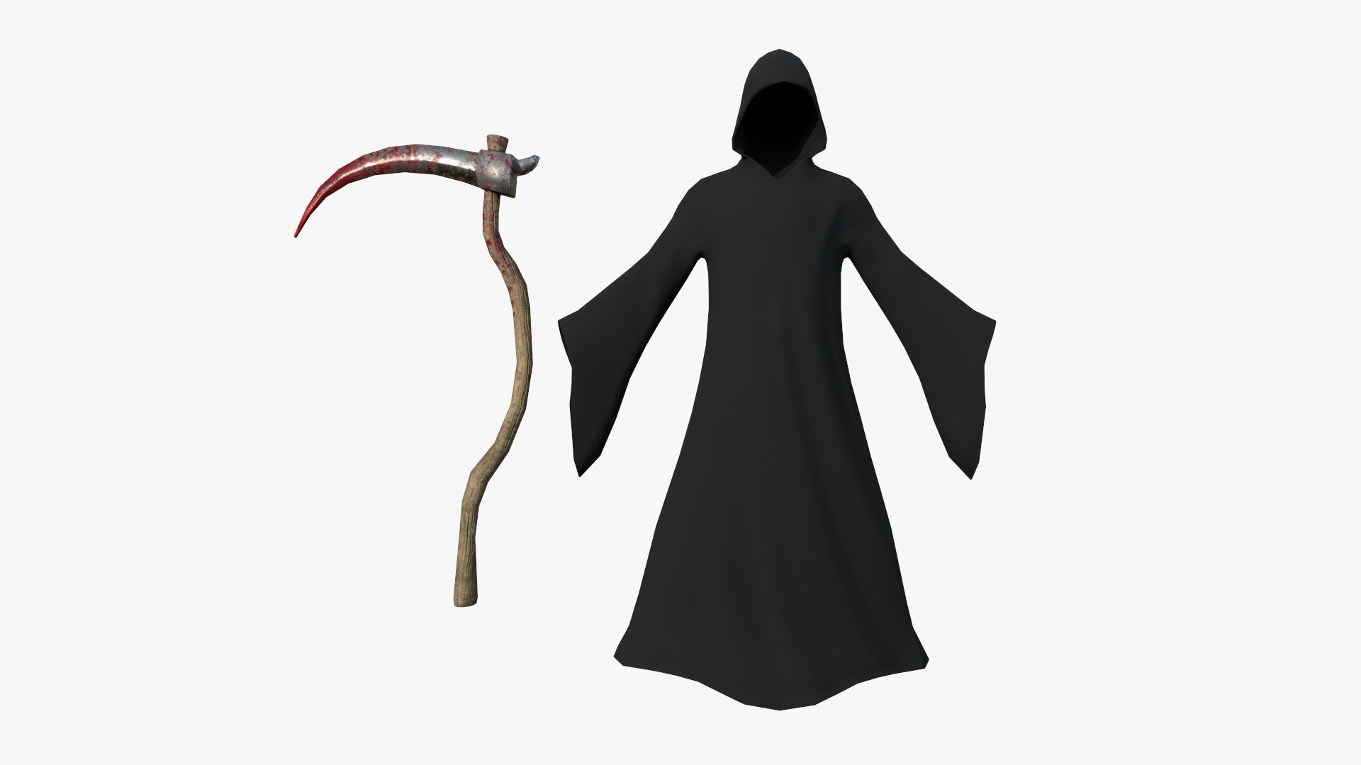 Grim Reaper Costume A02 Bloody Scythe - Character Design 3D model ...