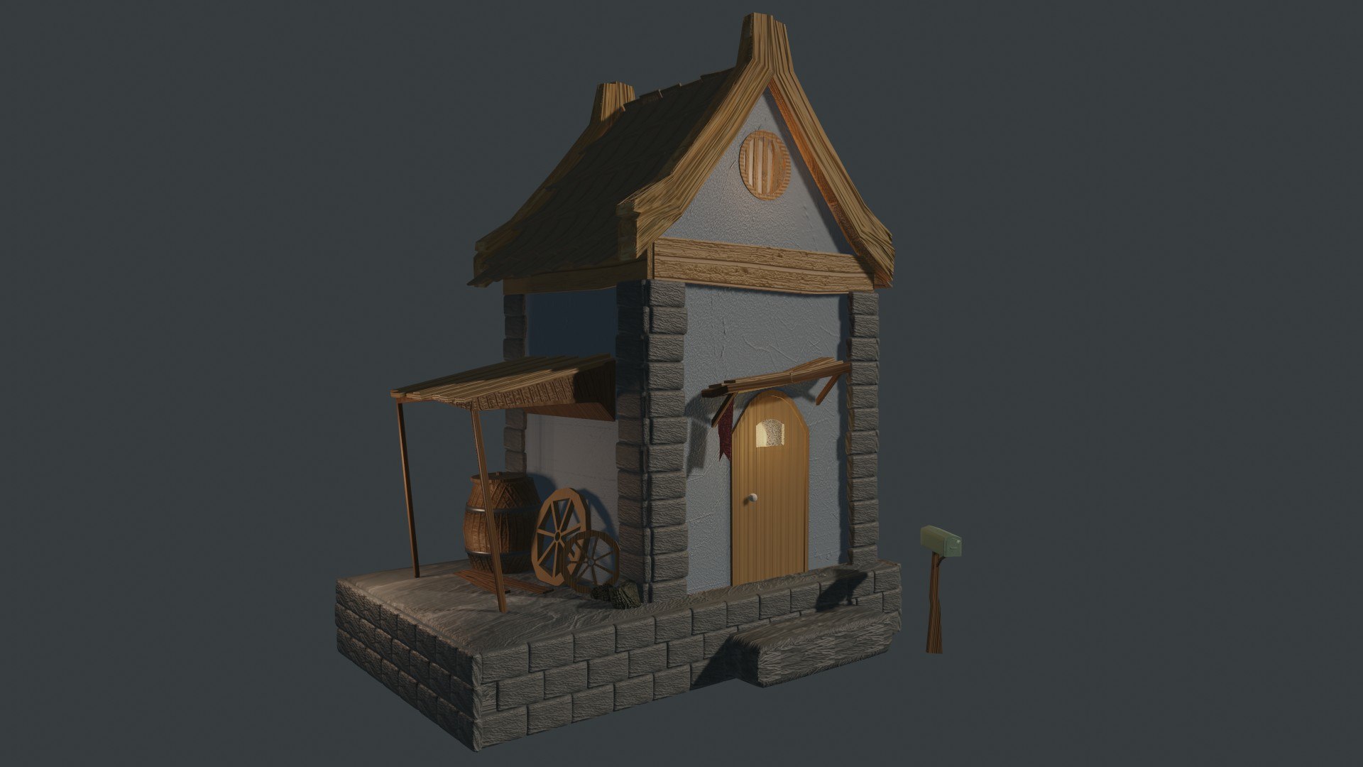 3D Stylized Cartoon House Model - TurboSquid 1914251