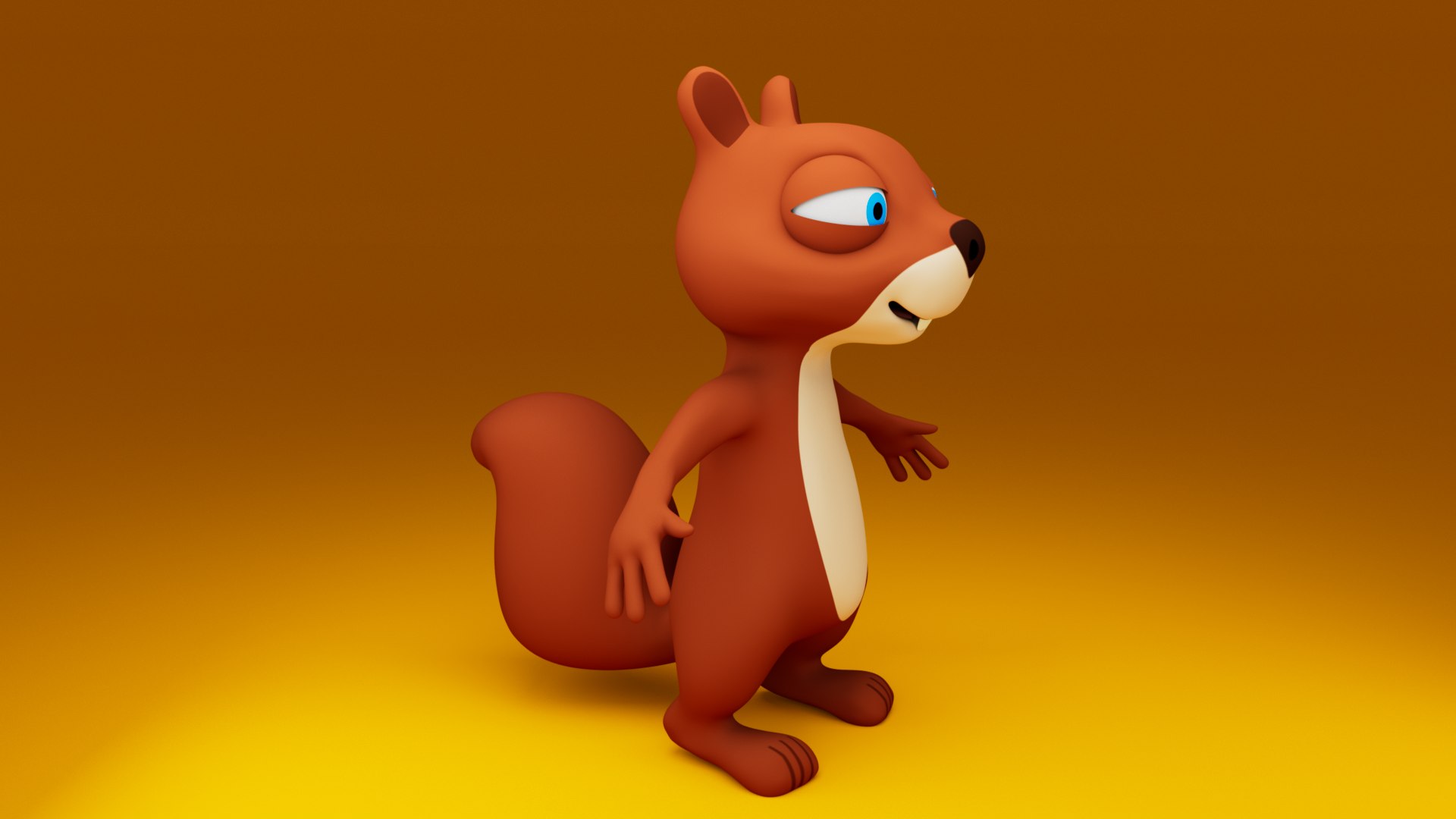 3D Playful Stylized Cartoon Squirrel - TurboSquid 2200556