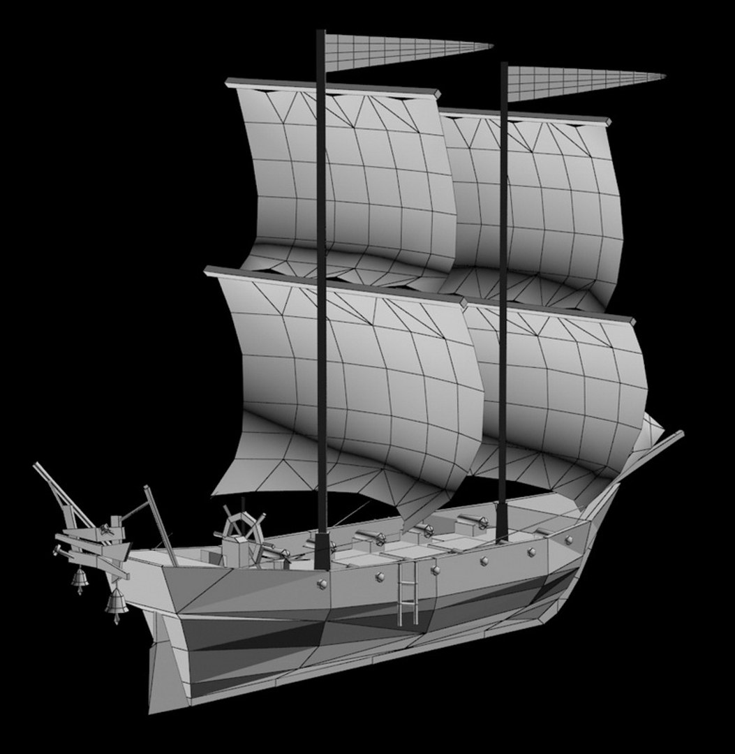 Brig Destruction Sails Fbx