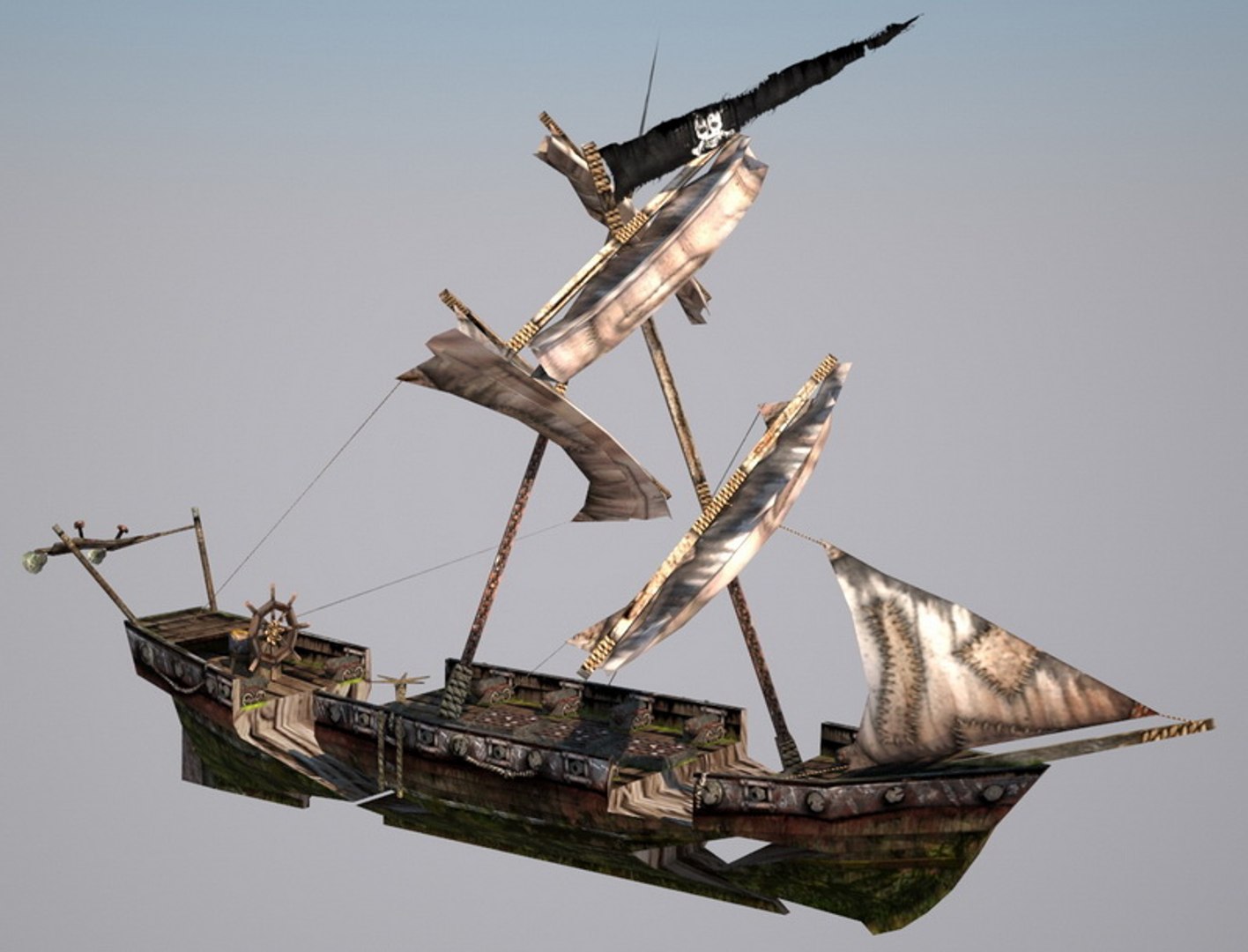 Brig Destruction Sails Fbx