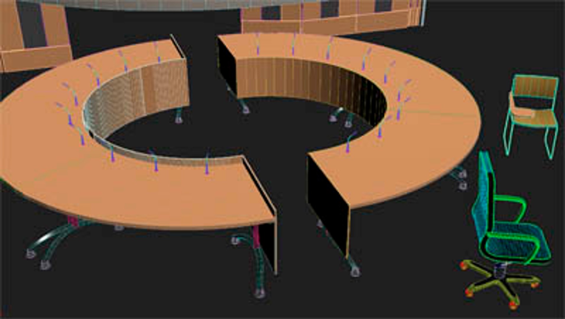 3d Model Board Room Desk