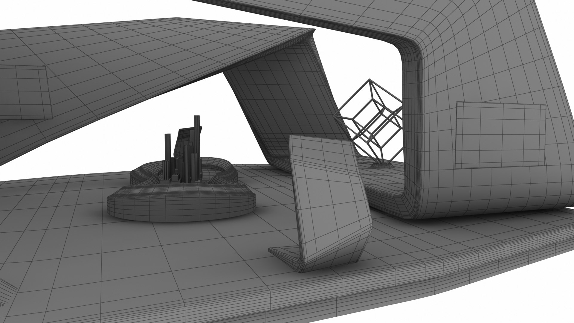 Futuristic Exhibition Stand 3D - TurboSquid 1771792