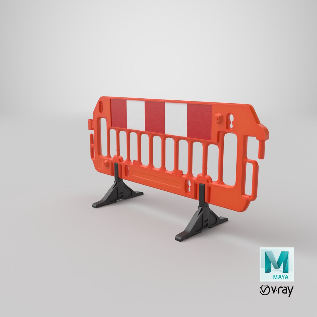 3D Model Construction Barrier 01 Orange - TurboSquid 1377675