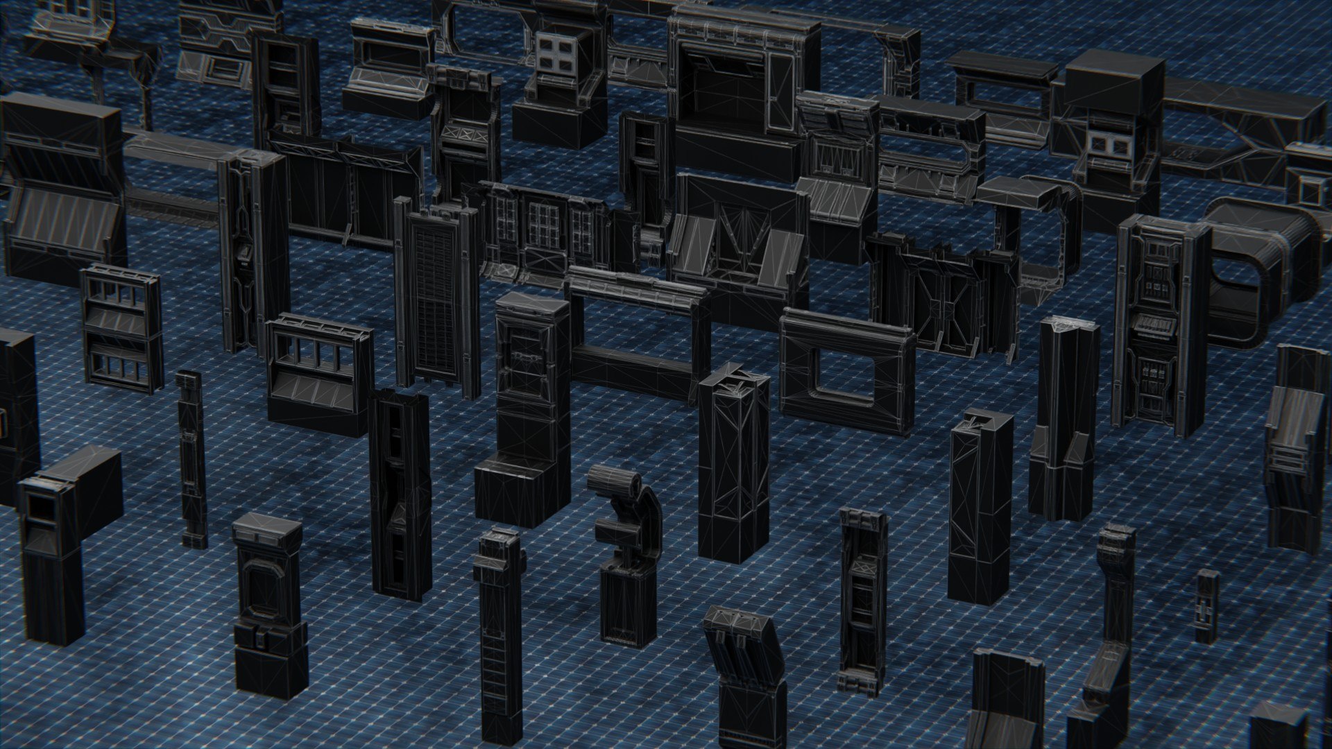 3D SCIFI WALL-PANEL KITBASH - PACK - ASSET - PROP - GREEBLE 3D Model - TurboSquid 2221788