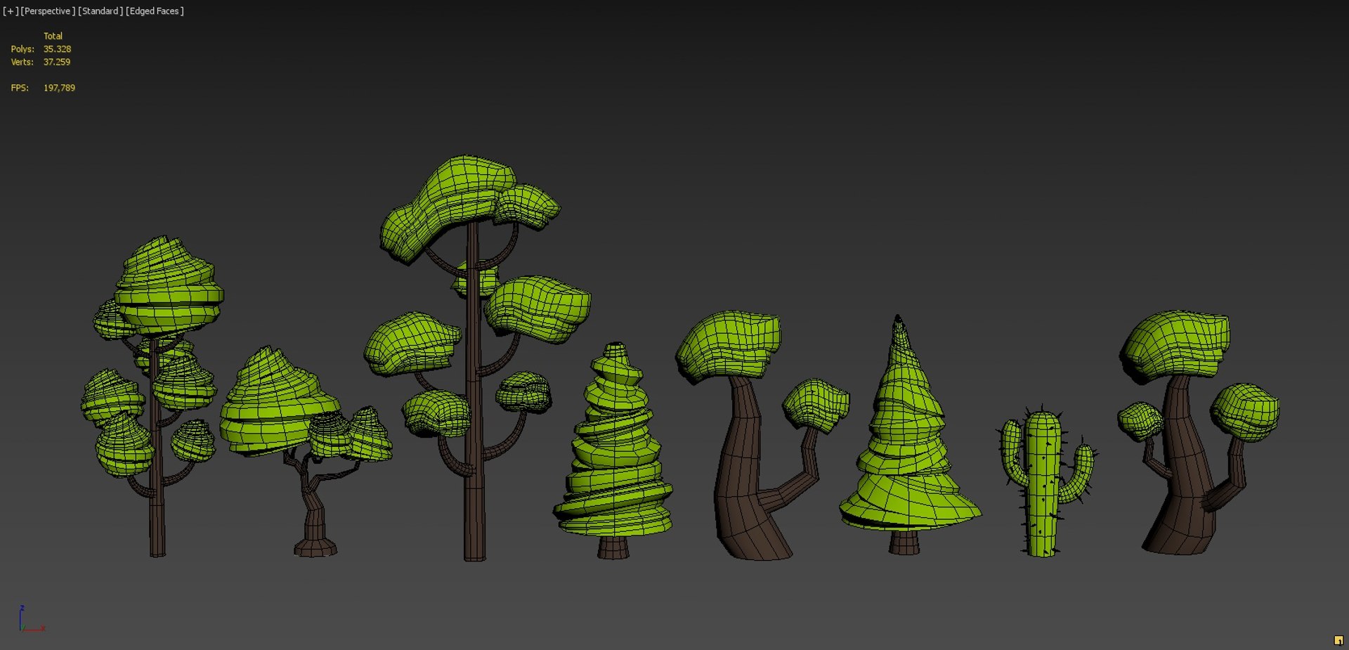 Stylized cartoon trees 3D model - TurboSquid 1410913