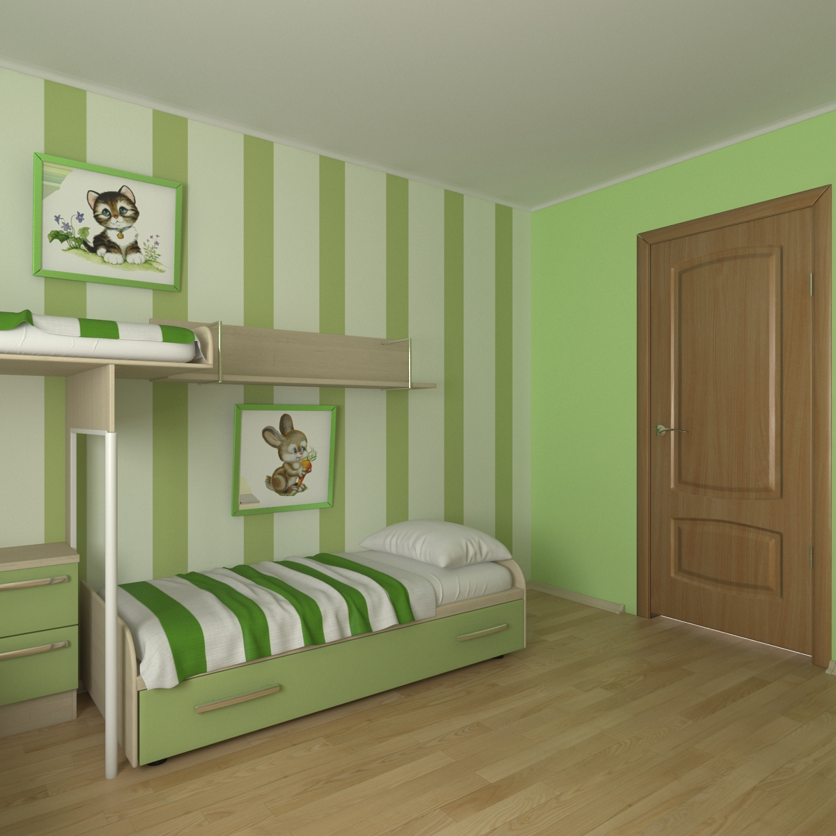 3d childrens bedroom design model