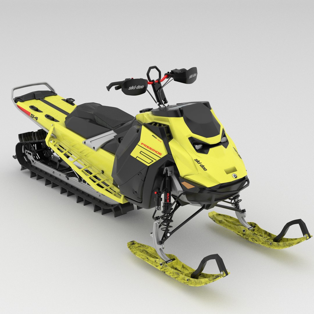 Snowmobile Ski Doo Freeride 154 Shot 850 E Tec Turbo R Yellow 3D Model ...
