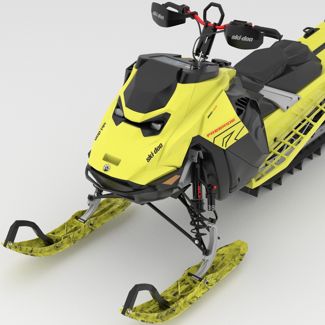 Snowmobile Ski Doo Freeride 154 Shot 850 E Tec Turbo R Yellow 3D Model ...