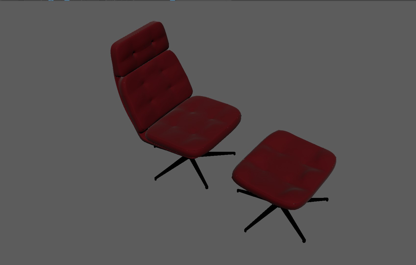 Swivel Armchair With Ottoman 3D Model - TurboSquid 2321762