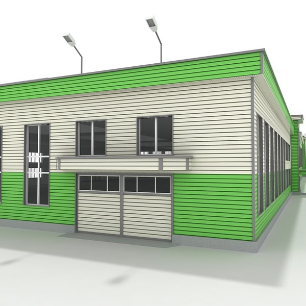 3d factory building 01 model
