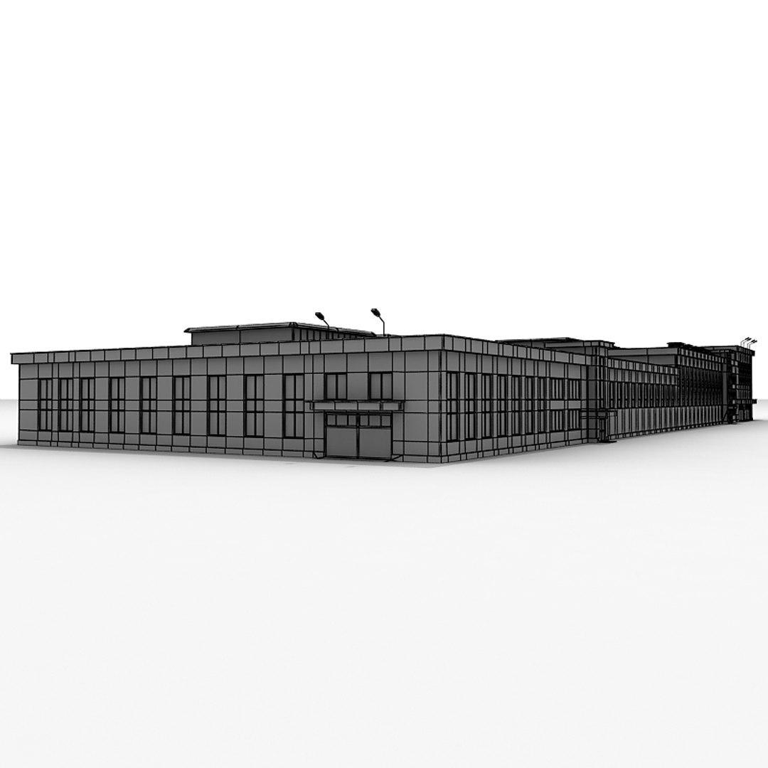 3d factory building 01 model