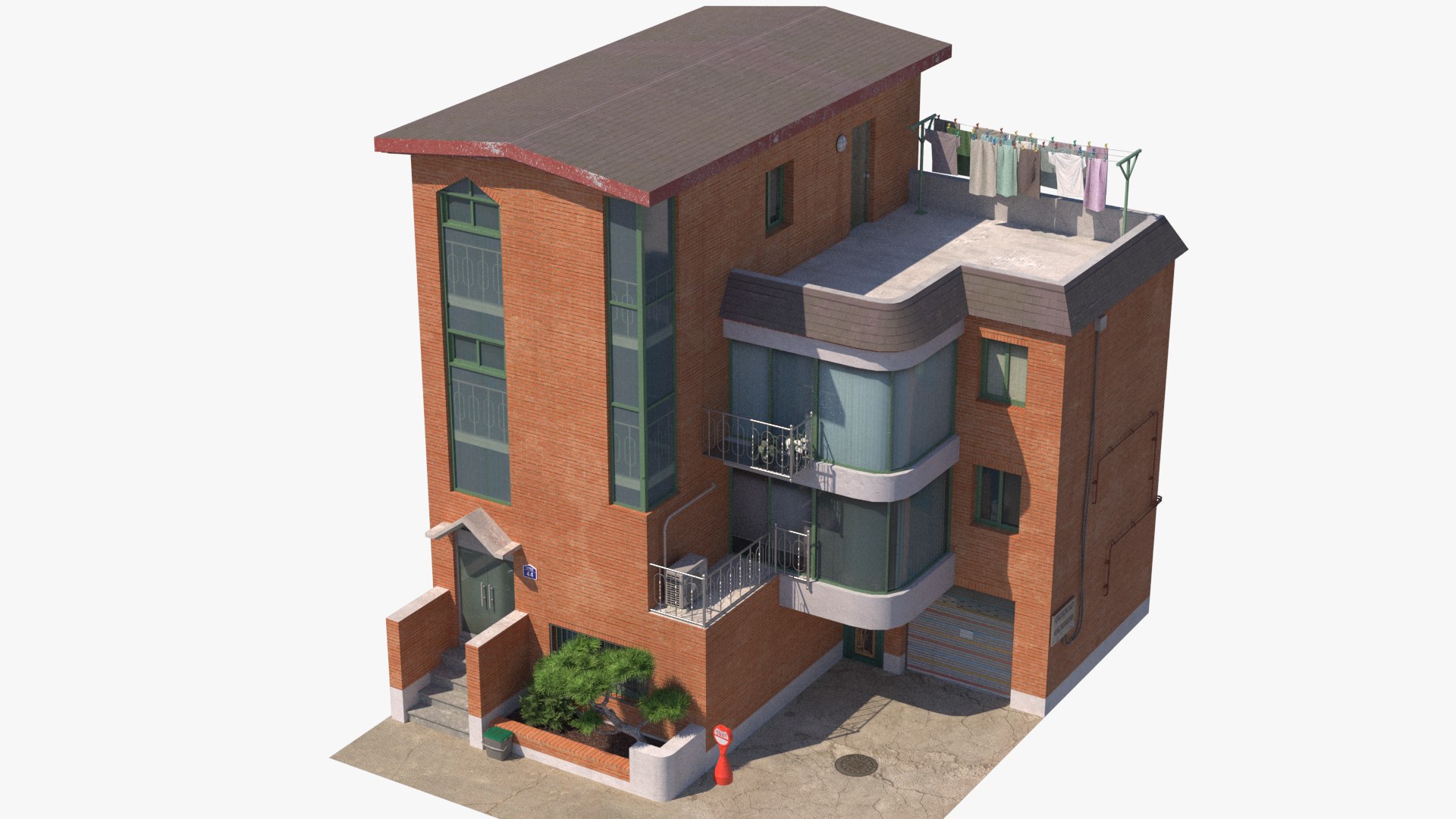 3D Model Korean Buildings Bundle 1 - TurboSquid 2378647