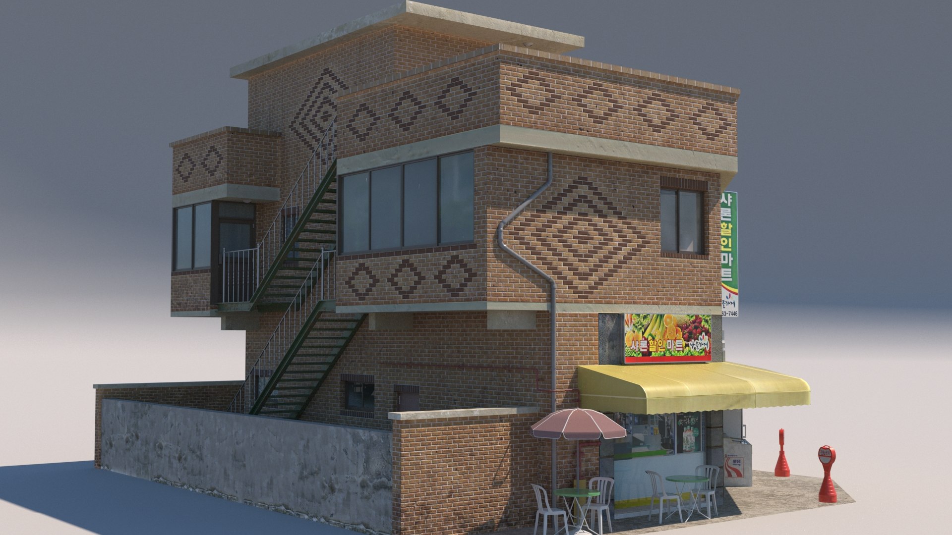 3D Model Korean Buildings Bundle 1 - TurboSquid 2378647
