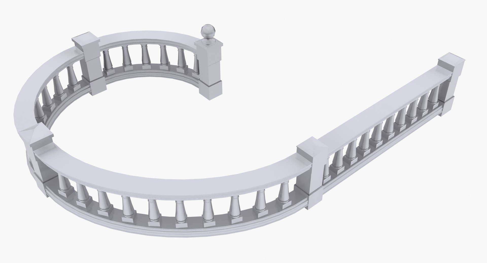 terrace railing set 3d max
