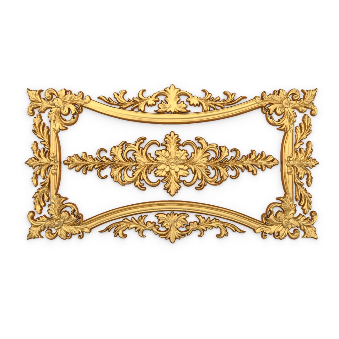 3D Model Plaster Decorative Frame Ornament 12 - TurboSquid 2169133