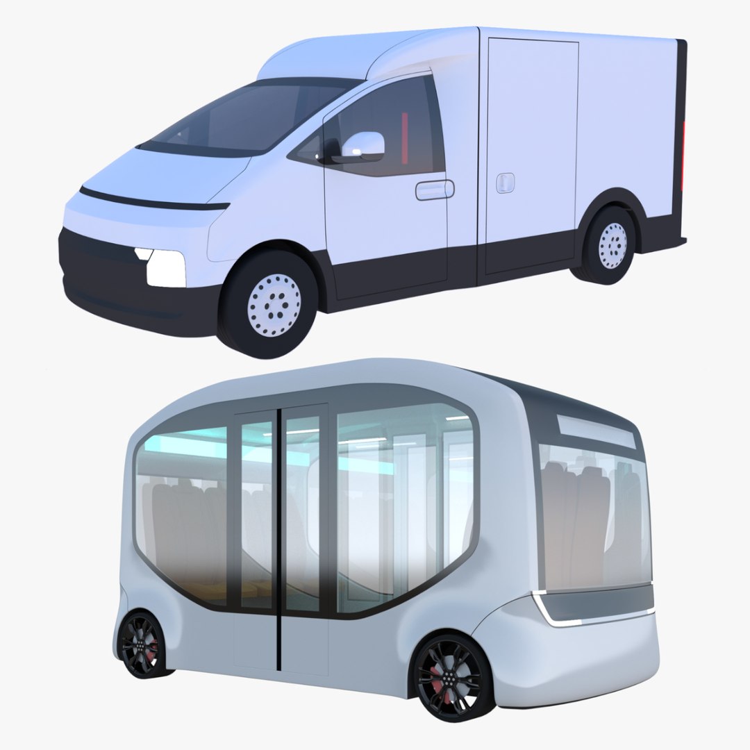 3D Model Hyundai ST1 Van And Autonomous Shuttle Bus - TurboSquid 2264575