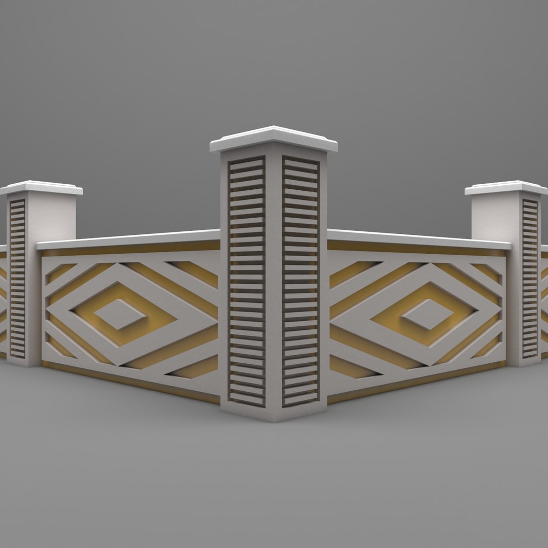 Garden Wall Fence 3D - TurboSquid 1214545