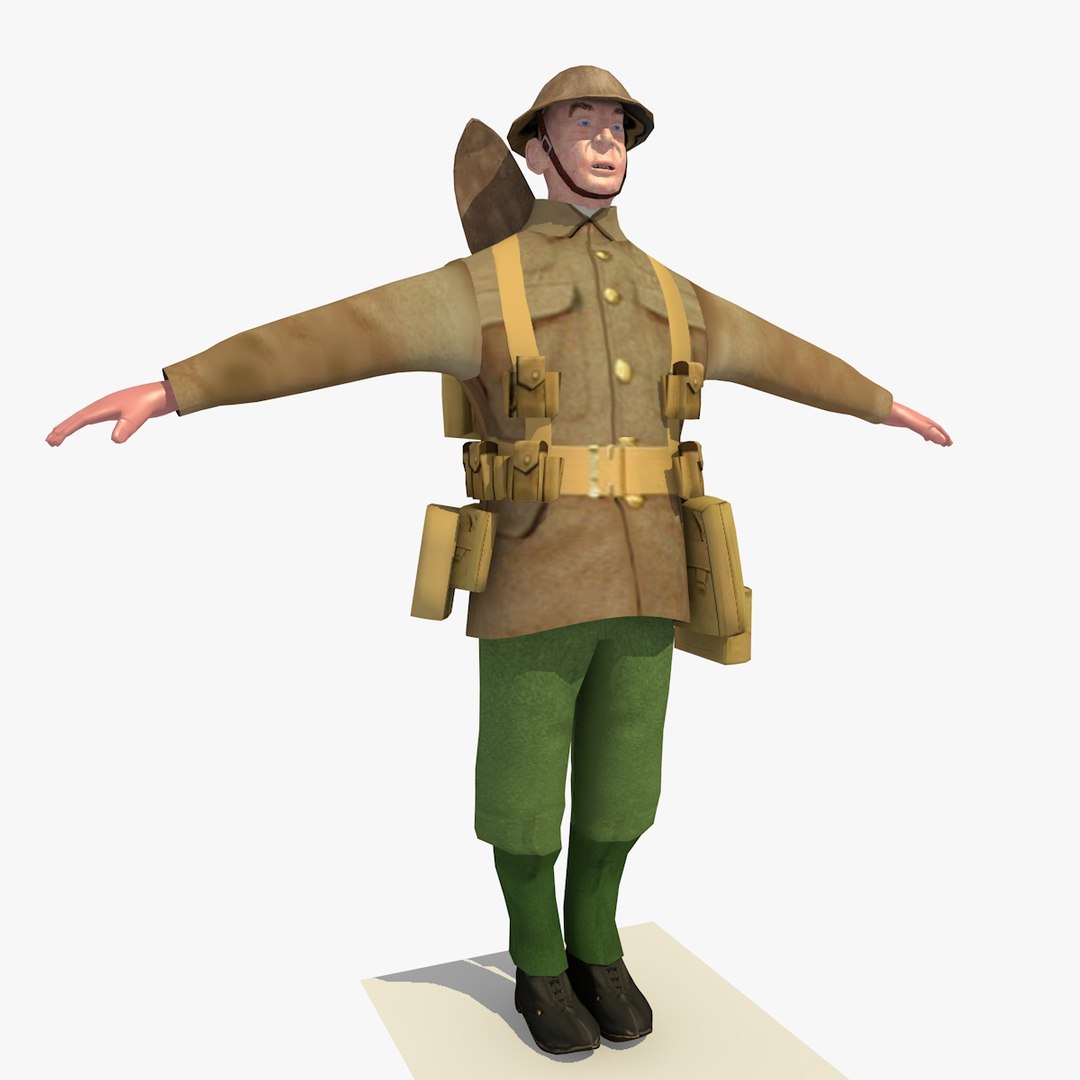 Ww1 British Soldier Version 3d Model
