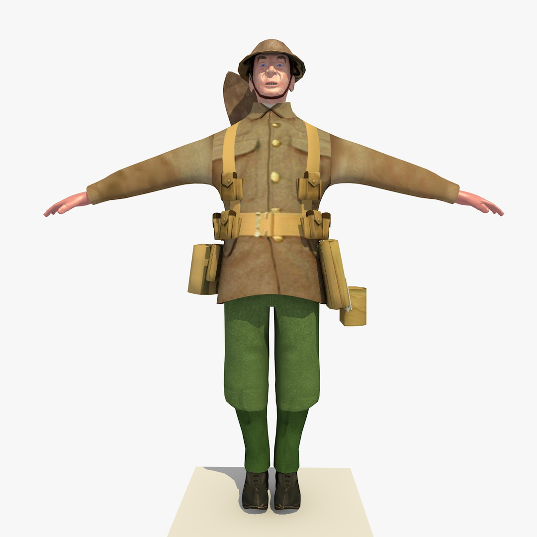 Ww1 British Soldier Version 3d Model
