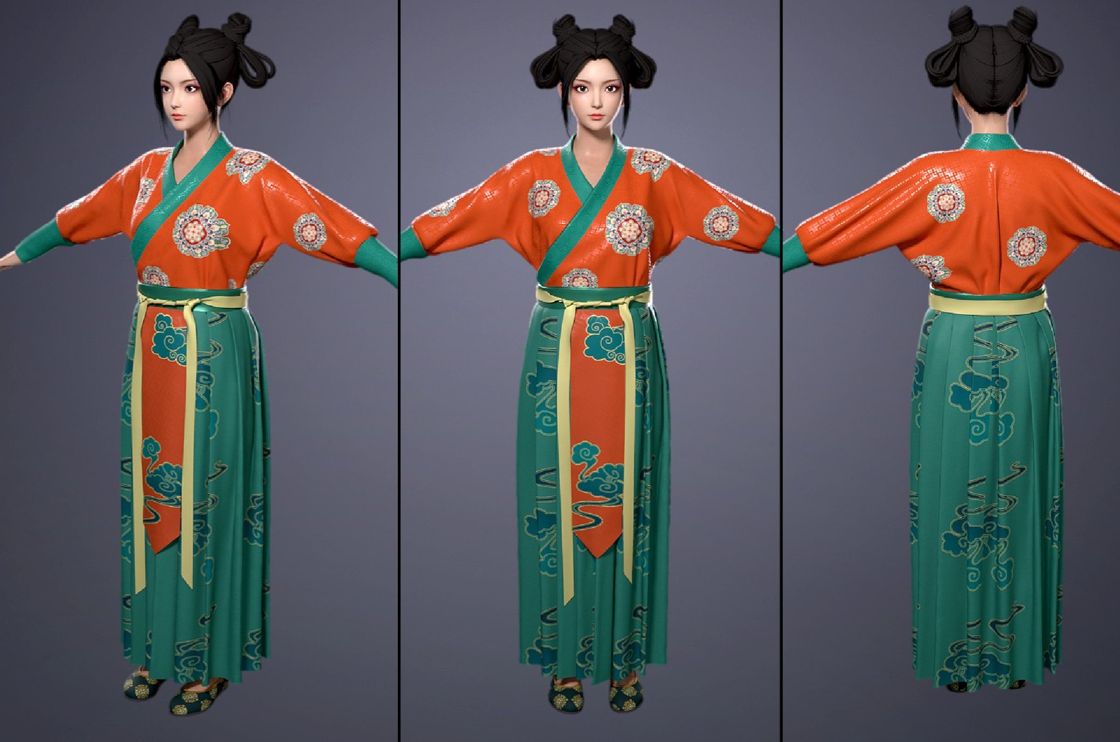 3D Ancient Chinese Fairy Beautiful Woman - TurboSquid 2202955